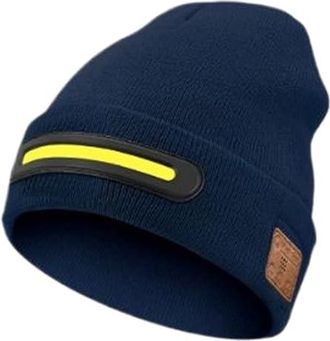 Generico Bonnet de musique sans fil chaud avec lumi&egrave;re pour petits amis, adolescents, hommes, femmes, filles, gym, voyage, d&eacute;placement, randonn&eacute;e, bleu
