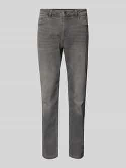 Review Bequeme Slim Fit Jeans in grauer Waschung und Five-Pocket-Design