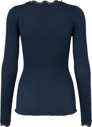 Rosemunde Longsleeve Babette silk shirt mit Seide Langarm, mit Spitze, feminin, bequem, Seidenmix