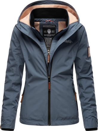 Marikoo Damen Übergangsjacke Erdbeere mit Doppelkragen & Fleece-Innenfutter