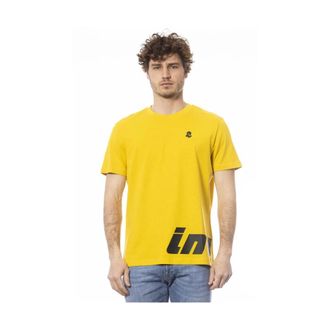 Invicta Gelbes Baumwoll-T-Shirt mit Logo-Druck - - Tops - Herren - Gelb - 2XL