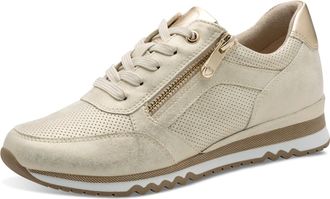 Marco Tozzi Damen Sneaker flach mit Rei&szlig;verschluss Vegan, Gold (Dune met.Comb), 42 EU