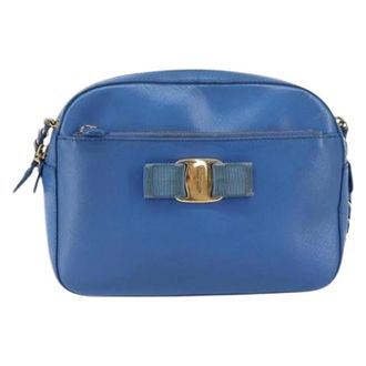 Ferragamo Sac bandouli&egrave;re en cuir Pre-owned - Femme - Pre-owned - Bleu - Taille: ONE Size