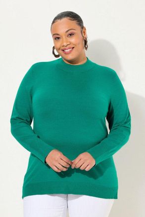 Ulla Popken Strickpullover Pullover Stehkragen Langarm Rippbündchen