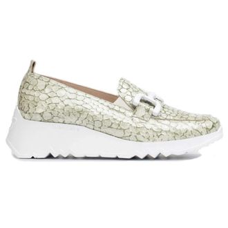 Wonders Gr&uuml;ner gravierte Ledermokassin mit sportlichem Design - - Shoes - Damen - Gr&uuml;n - 41 EU