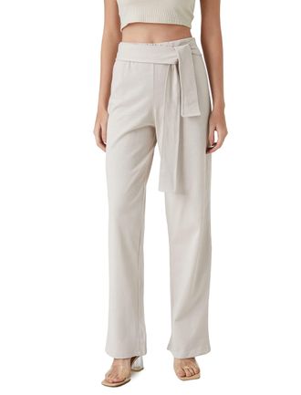 Koton Women Straight Leg Waist Banded Trousers