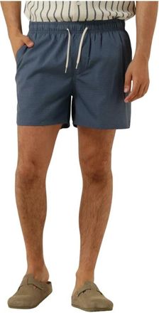 Selected Blaue Seersucker Badehose f&uuml;r Herren - - Swimwear - Herren - Blau - S