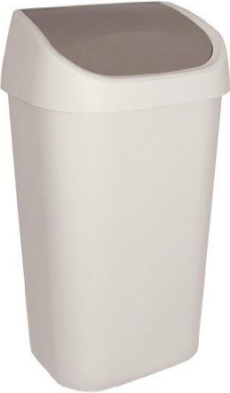 Allibert 214971 Mistral Abfalleimer mit Schwingdeckel, Polypropylen, 38,8 x 30,3 x 69 cm, elfenbeinfarben/Braun