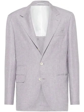 Brunello Cucinelli blazer &agrave; motif Prince de Galles - Violet