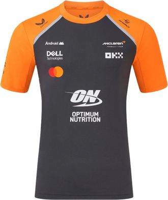 Castore Offizielles Herren-T-Shirt MC Laren Formel 1 Offiziell Grau Phantom/Papaya, XXL