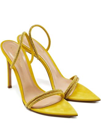 Gianvito Rossi Verzierte Cannes Riemchensandalen - Gelb