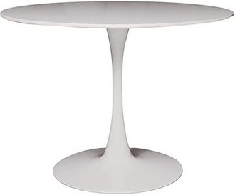 Dmora Table ronde, Table basse pour salle à manger, 100x100h75 cm, Couleur Blanc