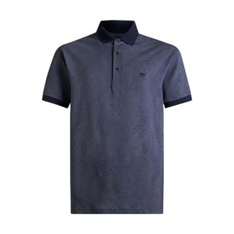 Etro Homme, Tops, Bleu, Taille: XL Polo en piqu&eacute;