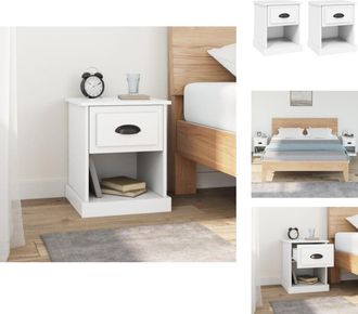 vidaXL Nachttische 2 Stk. Wei&szlig; 39x39x47,5 cm Holzwerkstoff - Nachtschr&auml;nke - Holznachtschr&auml;nkchen - Nachttische Set - Wei&szlig;er Nachttisch - Wohnzimmerschrank