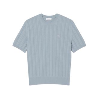 Lacoste Homme, Pulls, Bleu, Taille: S Tricot col rond manches courtes