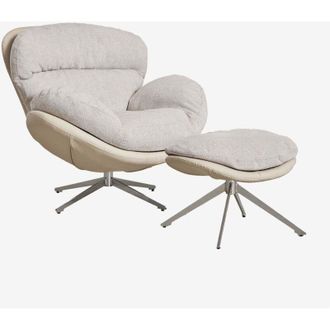 Sklum Amanda Boucl&eacute;-Stoffsessel mit drehbarer Fu&szlig;st&uuml;tze