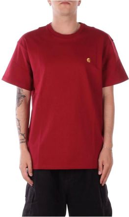 Carhartt Work in Progress Homme, Tops, Rouge, Taille: XL T-shirts et Polos avec Logo Frontal