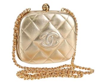 Chanel Logo CC Gold Bag Size S