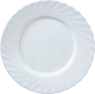 Arcoroc ARC D6871 Trianon Uni Platzteller, 31cm, Opalglas, wei&szlig;, 4 St&uuml;ck