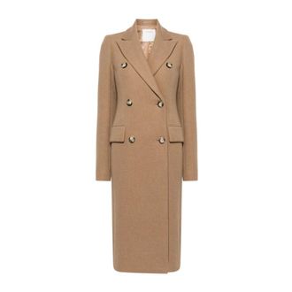 Sportmax Femme, Manteaux, Brun, Taille: 36 FR Manteau crois&eacute; en laine