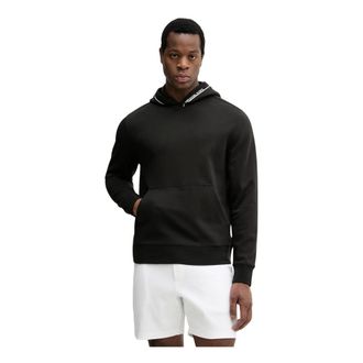 Michael Kors Sweat &agrave; capuche en coton m&eacute;lang&eacute; avec d&eacute;tails logo - Homme - Sweatshirts et sweats &agrave; capuche - Noir - Taille: L