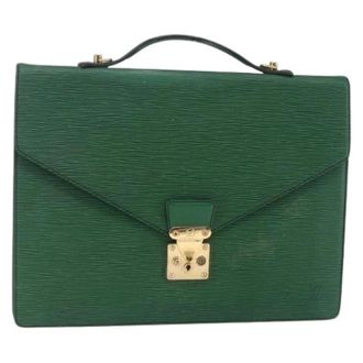 Louis Vuitton Porte-documents Vintage en Cuir Pre-owned - Femme - Pre-owned - Vert - Taille: ONE Size