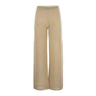 MC2 Saint Barth Femme, Pantalons, Beige, Taille: 36 FR Alva Crochet Flare Pantalons
