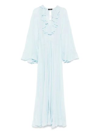 Twin-Set robe longue à volants - Bleu