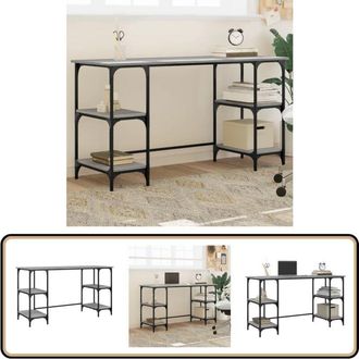 vidaXL Schreibtisch Grau Sonoma 140x50x75 cm Metall Holzwerkstoff - Schreibtisch - Grau Sonoma - Holzwerkstoff - Metall - Home Office