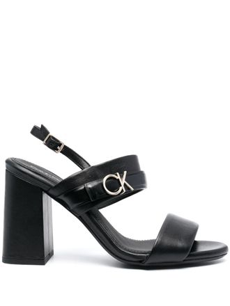 Calvin Klein Mules mit Logo-Schild 100mm - Schwarz