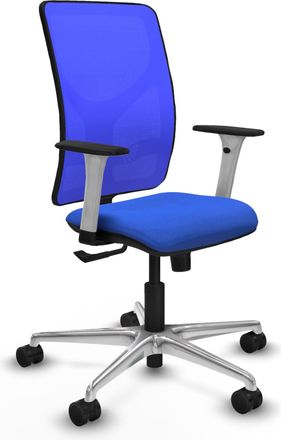 Piqueras y Crespo Computerstuhl blau mit wei&szlig;en und schwarzen Armlehnen, h&ouml;henverstellbare Lendenwirbelst&uuml;tze, ausgestattet mit 3 Positionen und Schneideschaum, Blau/Bl