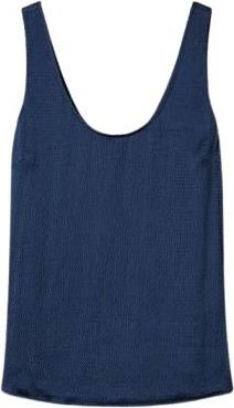 Twinset Femme, Tops, Bleu, Taille: 46 FR Top en raso martellato