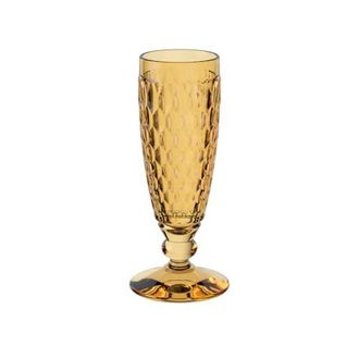 Villeroy & Boch Boston Safron fl&ucirc;te &agrave; champagne, 120 ml, fl&ucirc;te en cristallin pour champagne et vin mousseux, r&eacute;sistant au lave-vaisselle, jaune
