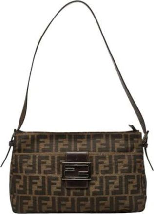 Fendi Pre-owned Vintage Canvas Shoulder Bag - Femme - Pre-owned - Brun - Taille: ONE Size