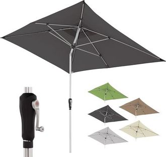 Doppler Sonnenschirm für den Garten SL-AZ Auto Tilt 190x290 cm Anthrazit I Gartenschirm knickbar I Kurbelschirm mit UV-Schutz 80+ I Kurbelschirm aus Aluminium