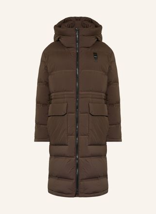 Blauer Daunenmantel Auck braun