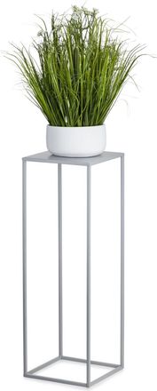 HowHomely Blumenständer Metall Grau 76 cm Hoch - Solider und Robuster Blumenhocker Metall - Pflanzenständer für die Dekoration in Wohnzimmer Schlafzimmer oder B