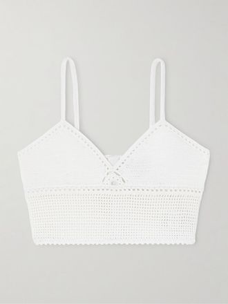 Ralph Lauren Collection Haut Raccourci En Mailles Crochet&eacute;es - Blanc