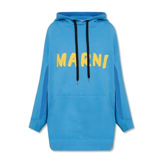 Marni Blaue Oversized Kapuzenpullover Aw23 - - Sweatshirts & Hoodies - Damen - Blau - XS