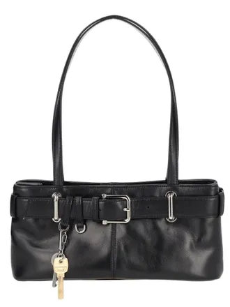 Osoi Womens Shoulder Bag Brocle Black Leather
