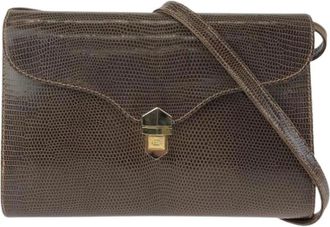 Gucci Pre-owned Sac bandouli&egrave;re et pochette 2 en 1 en l&eacute;zard - Femme - Pre-owned - Brun - Taille: ONE Size