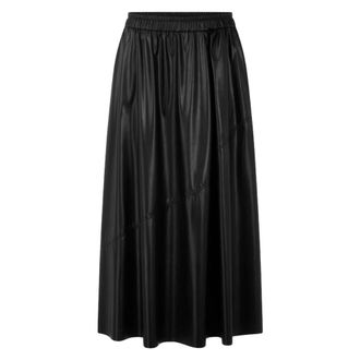 Marc Cain Femme, Jupes, Noir, Taille: 42 FR Jupe midi aspect cuir