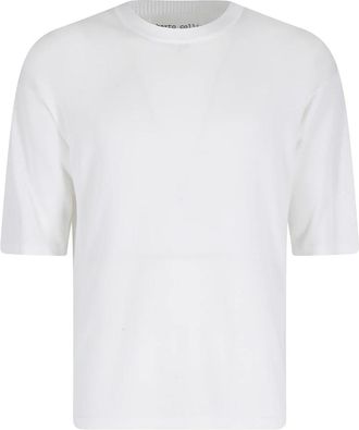 Roberto Collina Homme, Tops, Blanc, Taille: S Girocollo MC Comfy Fit
