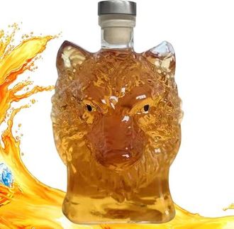 Generico Carafe &agrave; d&eacute;canter &agrave; bourbon en forme de t&ecirc;te de loup - Bouteille &agrave; whisky, bouteille de collection de whisky | D&eacute;canteur dalcool, &eacute;l&eacute;gant pour spiritu