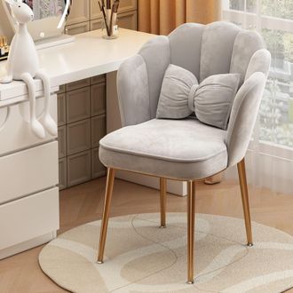 Generic Schminkstuhl, Polsterstuhl mit R&uuml;ckenlehne und Rutschfester Fu&szlig;st&uuml;tze - bequemer Schminkhocker f&uuml;rs Schlafzimmer
