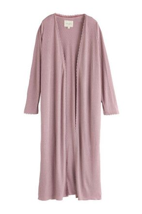 Laura Ashley Strickjacke Laura Ashley lange, gerippte Lounge-Strickjacke (1-tlg)