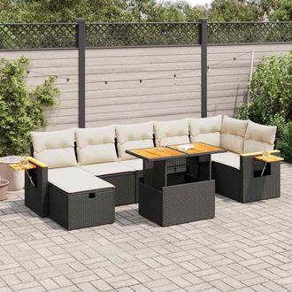 vidaXL Vidaxl - Set Divani Da Giardino 5 Pz Con Cuscini In Polyrattan Nero