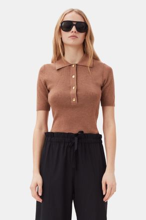 Ganni Lunettes de soleil Noir Chunky Aviator - Pour Femme