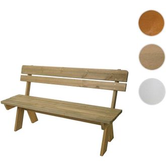 Mendler Mendler - Banc de jardin HWC-L66 - banc en bois Banc de parc - qualit&eacute; gastronomique - bois massif 148cm - blanc