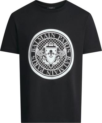 Balmain Homme, Tops, Noir, Taille: XS T-shirt &agrave; col rond